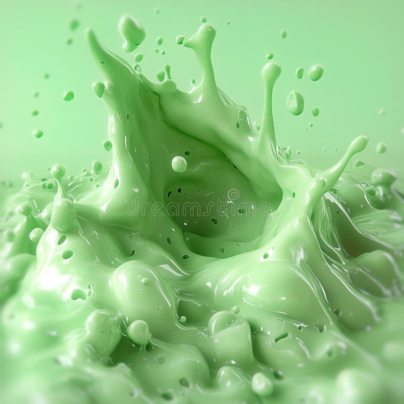 Flow of Green Viscous Liquid with Smooth Texture Accentuated by ...