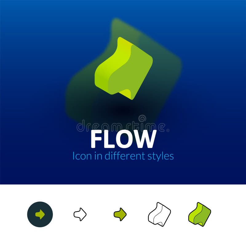 Flow Icon in Different Style Stock Vector - Illustration of computer ...