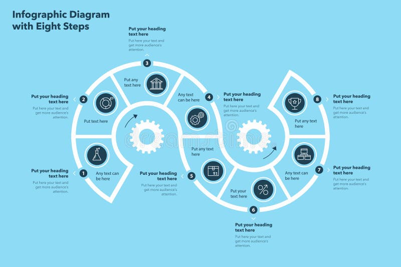 Modern Process Flow Diagram Layout Template - Blue Version Stock Vector ...