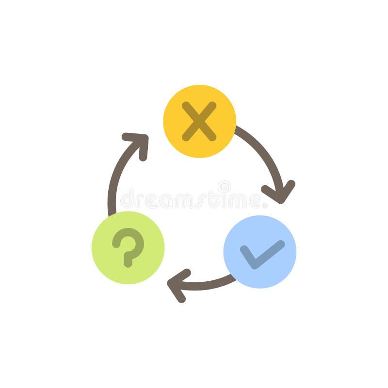 Daily, Flow, Issues, Organization, Realization Flat Color Icon. Vector ...