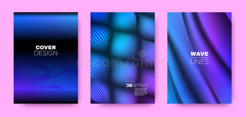 Flow Linear Poster. Colorful Design Covers Set Stock Vector ...