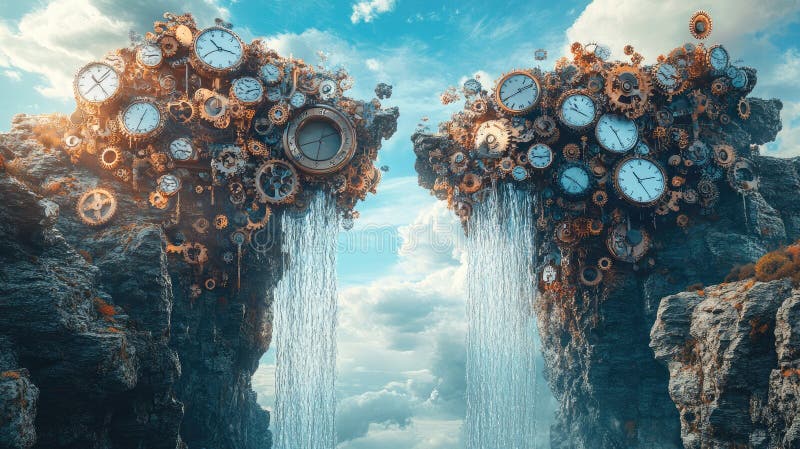 Flow of Moments: Visual Representation of Concept of Time, Highlighting ...