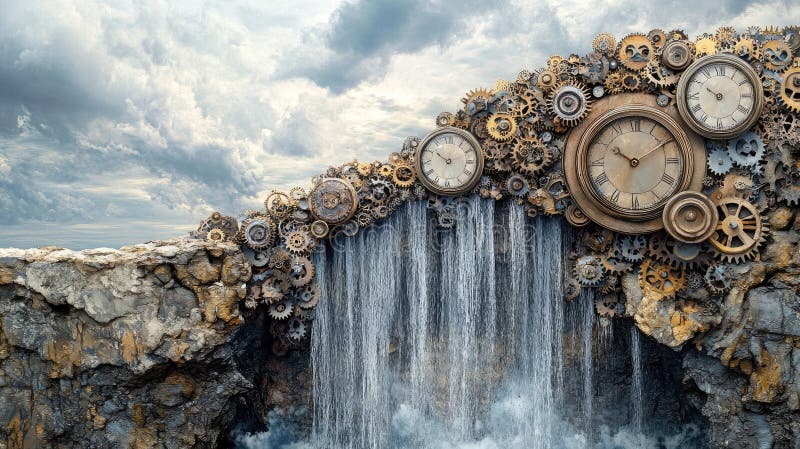 Flow of Moments: Visual Representation of Concept of Time, Highlighting ...