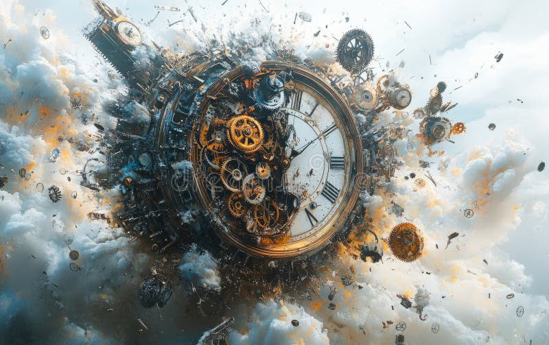 Flow of Moments: Visual Representation of Concept of Time, Highlighting ...