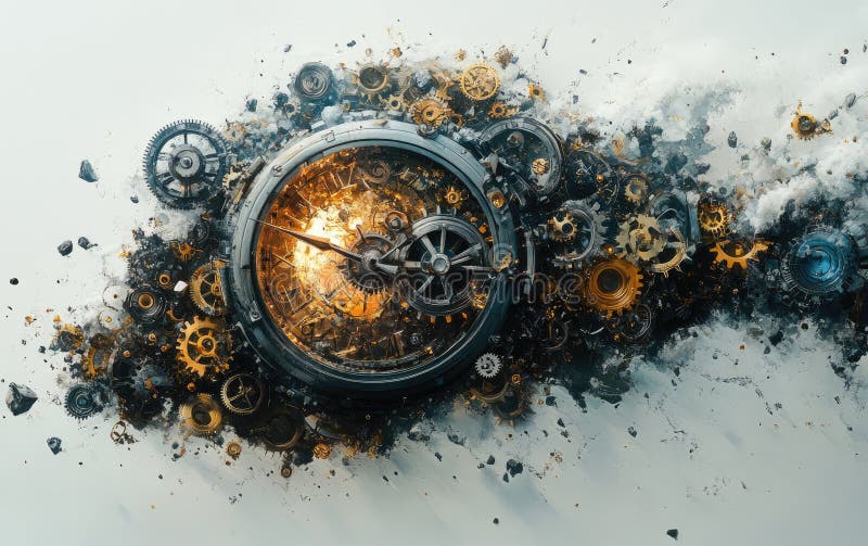 Flow of Moments: Visual Representation of Concept of Time, Highlighting ...