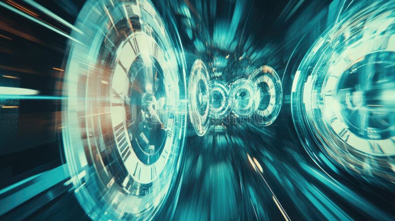 Flow of Moments: Visual Representation of Concept of Time, Highlighting ...