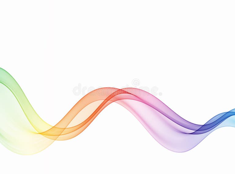Flow of Multicolored Smooth Abstract Wave. Rainbow Colored Transparent ...
