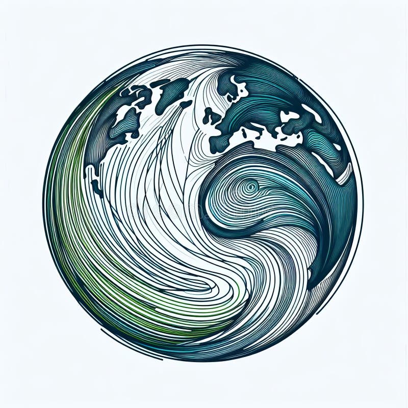 Flow Pattern Earth Globe Design Concept Stock Illustration ...