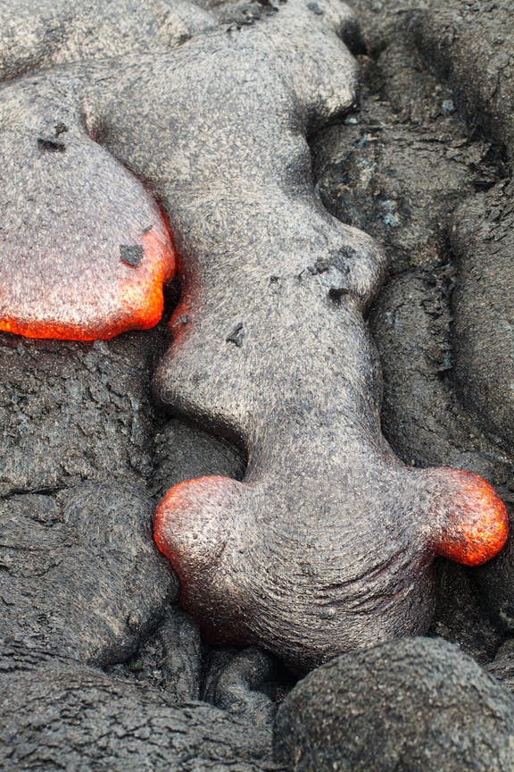 Flow of red hot lava stock image. Image of eruption, island - 25476363