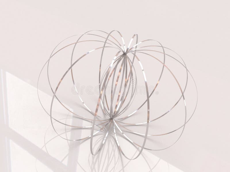 Flow Ring Kinetic Spring Toy 3D Sculpture Ring Stock Illustration ...