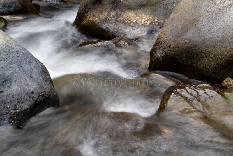 The Flow of River Water Flowing through the Rocks Stock Image - Image ...