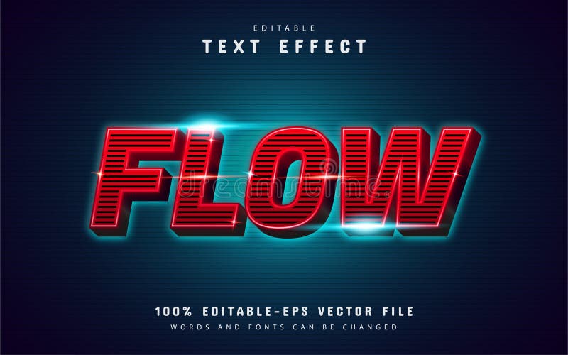Flow Text Effect with Line Pattern Stock Vector - Illustration of ...