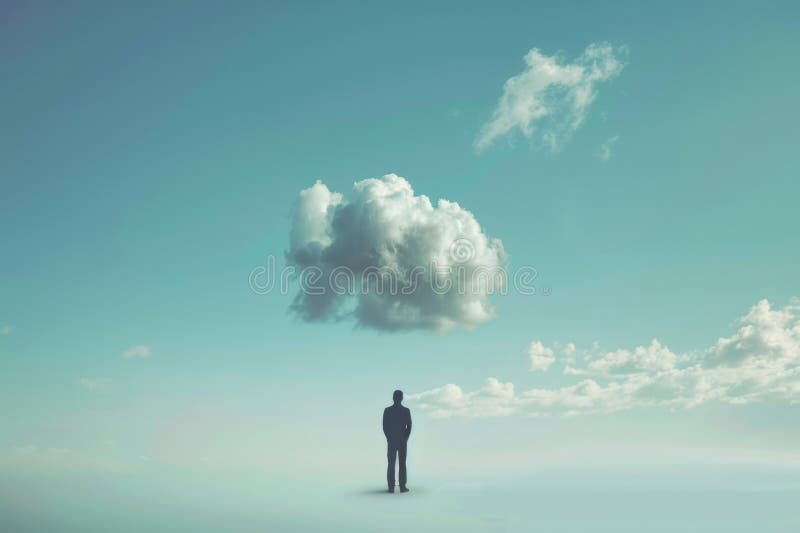 Flow of Thoughts and Deep Thinking Concept in Dark Tones with Abstract ...