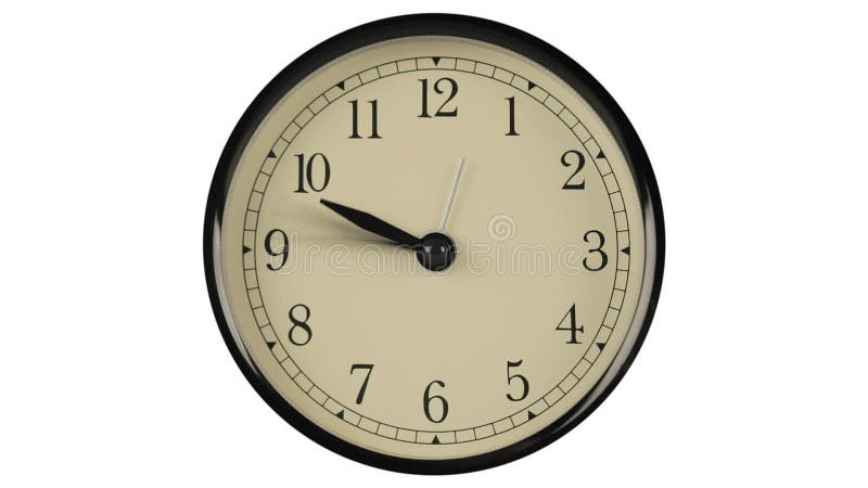 Flow of Time Demonstrated on Clock with Fast Moving Hands on White ...