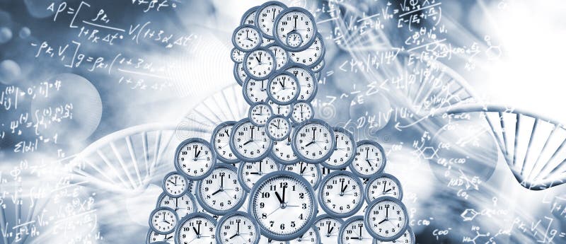 The Flow of Time through the Dimensions of Science Stock Illustration ...