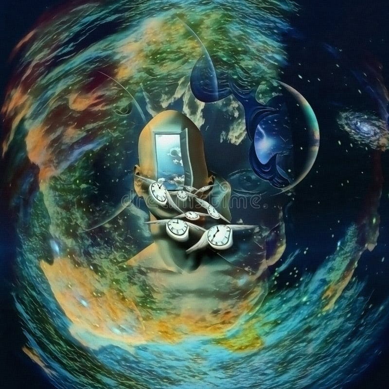 The Flow of Time stock illustration. Illustration of face - 251242103