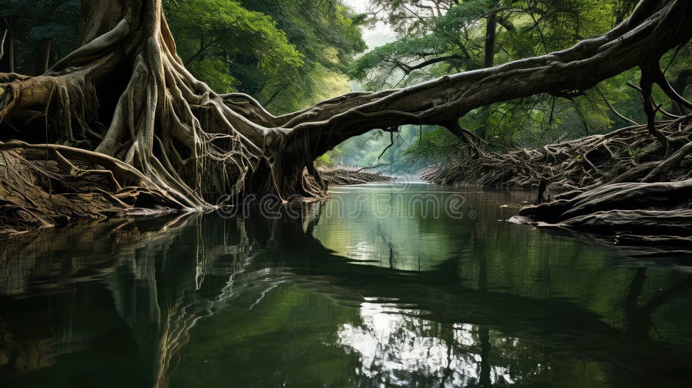 Flow tree fallen stock photo. Image of wilderness, ecosystem - 336216364