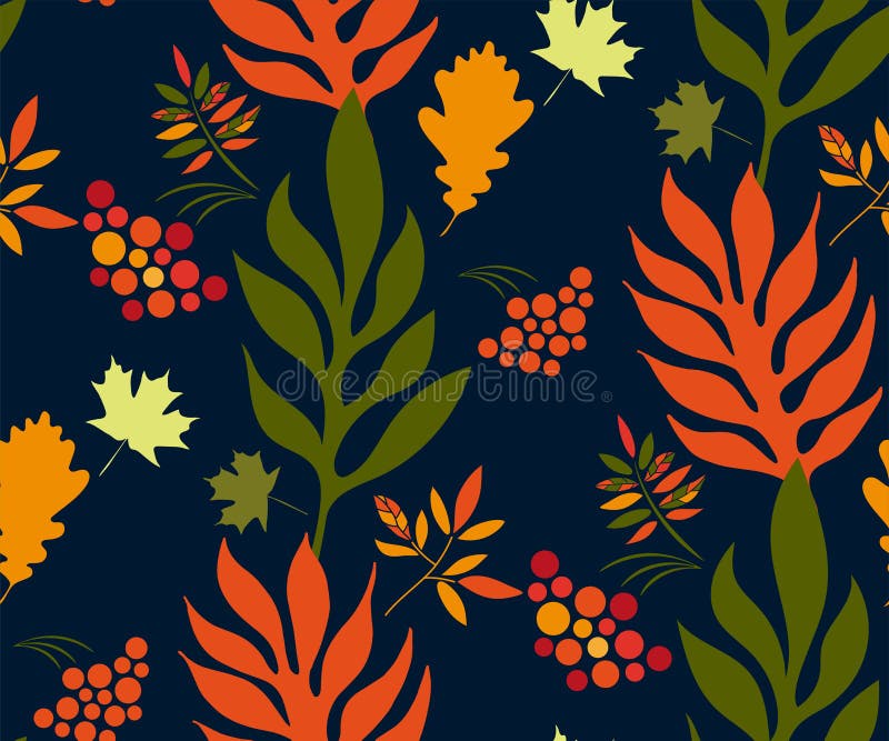 Vector Autumn Leaves , Halloween Pattern. Floral Stock Vector ...