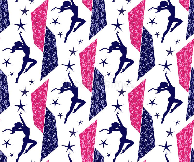 Ballet Dancers Seamless Pattern. Vector Background with Ballerinas ...