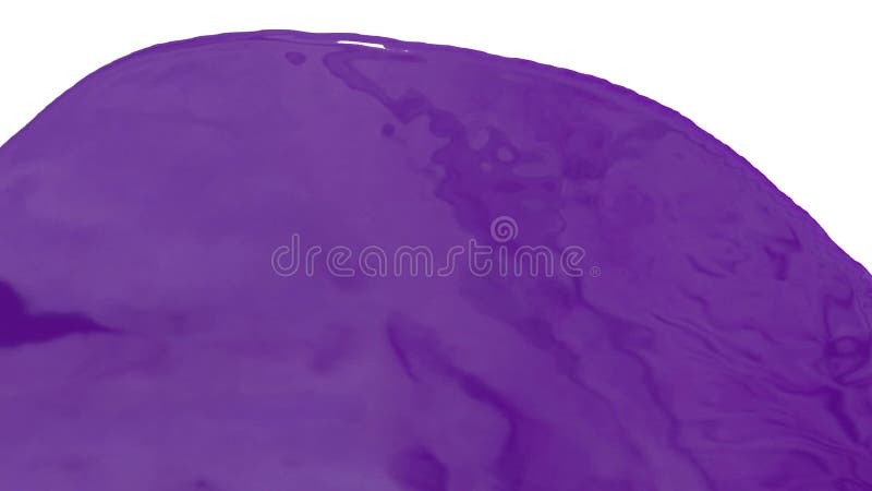 Flow of Violet Paint Splattering on White Background and Dripping Down ...