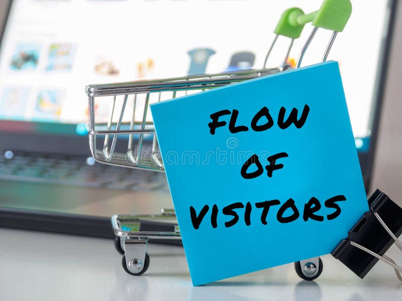 Flow of Visitors Text Title Sticker Shopping Commerce Marketing Stock ...