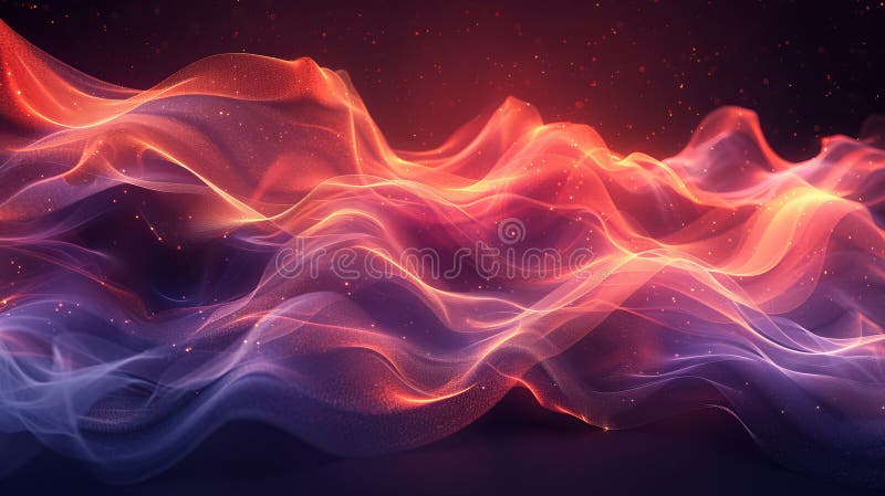 Flow of Warm Air on a Dark Background. Infrared Wind Wave Effect ...