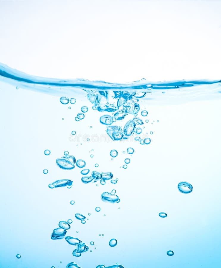 The Flow of Water Creates a Splash and the Blue Waves Underwater Stock ...