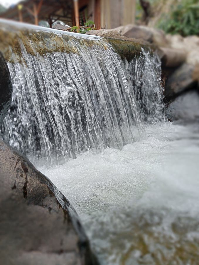 The Flow of Water Flows from a Height and Falls Down, the Splash of ...