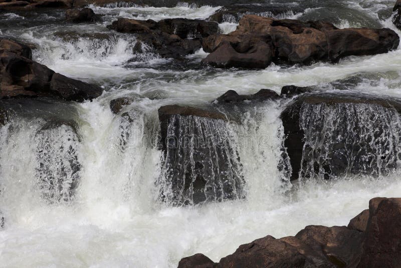 Water Flows on a Rocky Surface Stock Photo - Image of waterfalls, waves ...