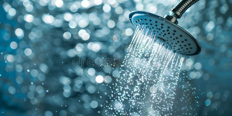A Flow of Water in the Shower Stock Image - Image of splashing, spray ...