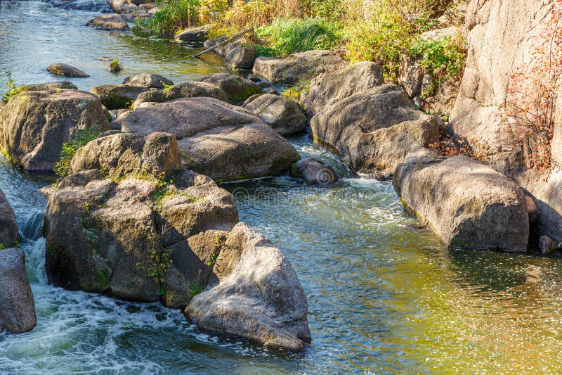 Flow of Water and Spray from a Stone Stock Photo - Image of water ...