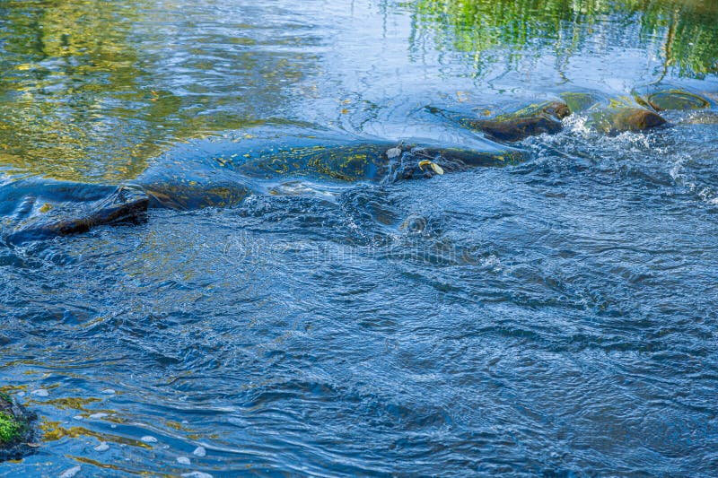 Flow of Water and Spray from a Stone Stock Photo - Image of summer ...