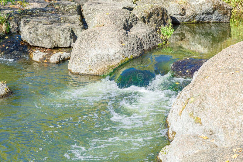Flow of Water and Spray from a Stone Stock Photo - Image of outdoor ...