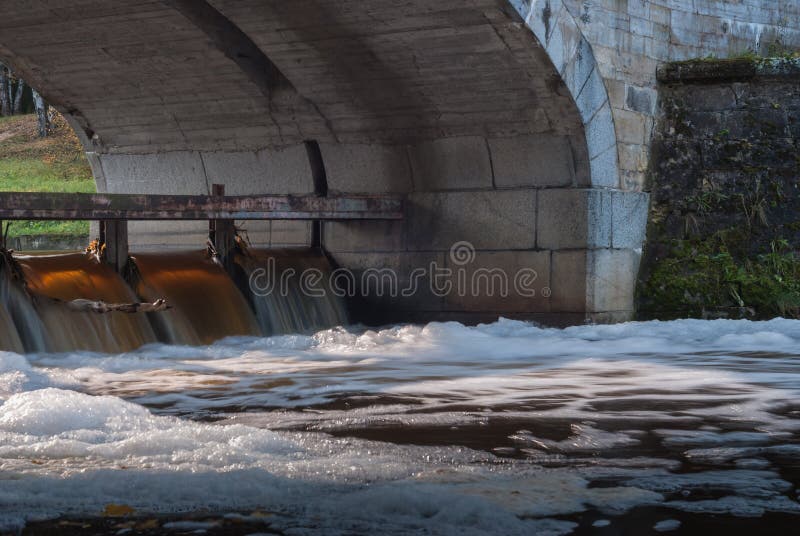 The Flow of Water Under the Bridge. Stock Image - Image of aqua, canal ...