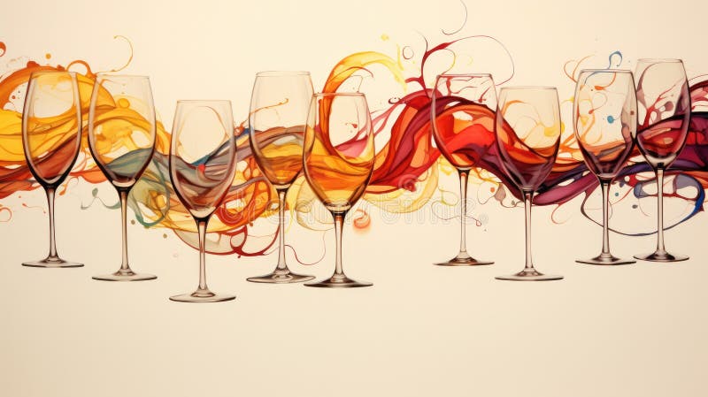 Flow of Wine, Abstract Illustration Stock Illustration - Illustration ...