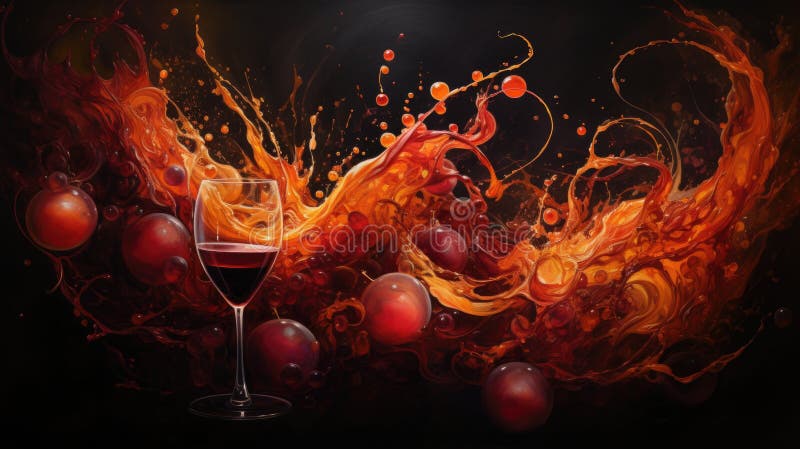 Flow of Wine, Abstract Illustration Stock Illustration - Illustration ...