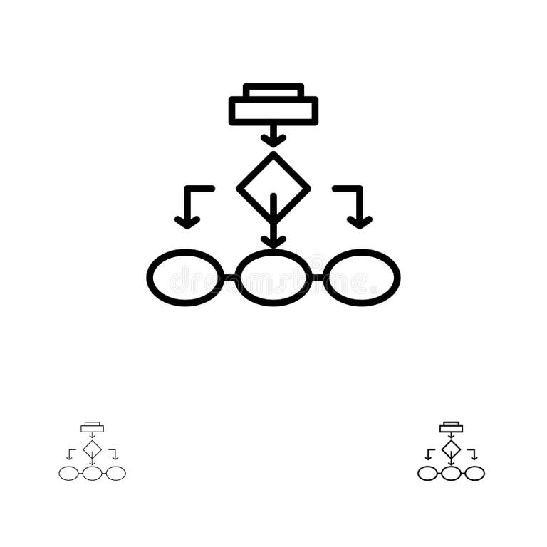 Flowchart, Algorithm, Business, Data Architecture, Scheme, Structure, Workflow Bold and Thin ...