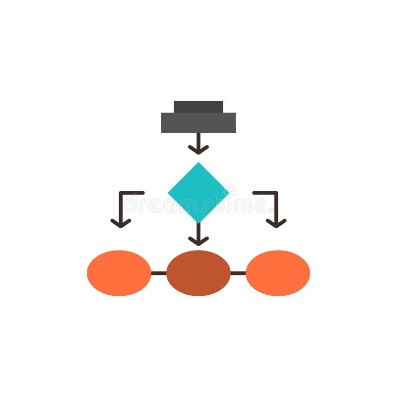 Flowchart Algorithm Business Data Architecture Scheme Structure Workflow Flat Color Icon