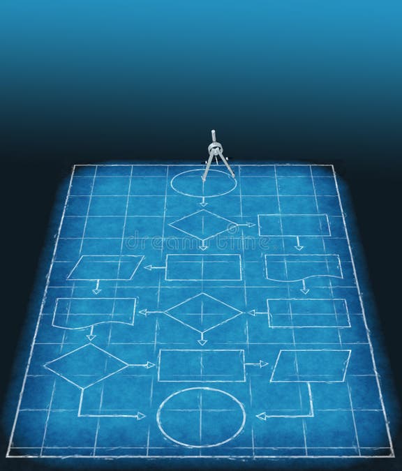 Flowchart Blueprint Plan Process Management Stock Illustration ...