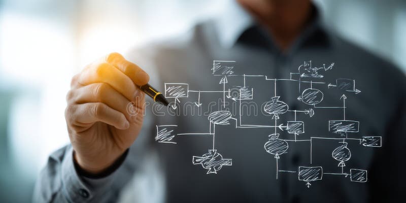 Flowchart Creation Illustrating Project Management Steps in a ...