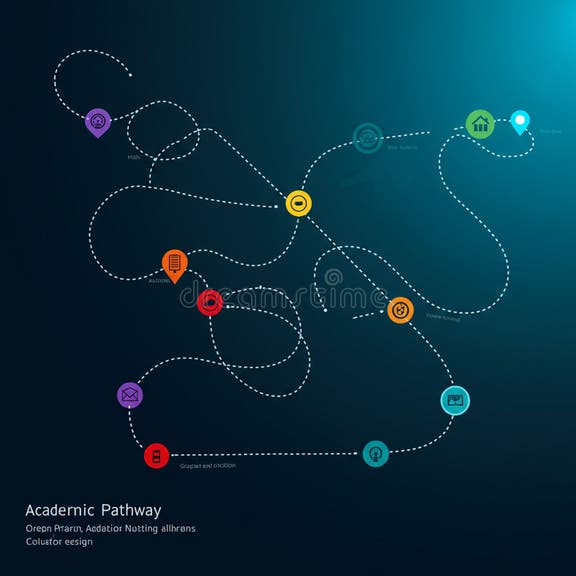 Flowchart with a Dark Gradient Background Illustrating an Academic ...