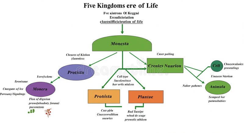 Flowchart Depicting a Hierarchical Classification of Five Kingdoms of ...