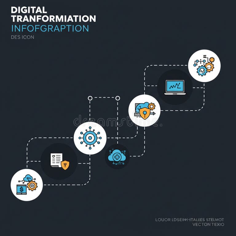 Flowchart Depicting Stages of Digital Transformation. Icons within ...