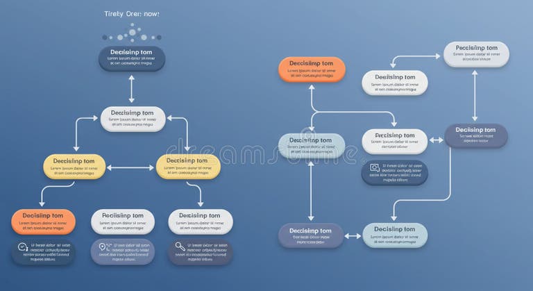 Flowchart Diagram on a Blue Background. the Chart Features Rounded ...