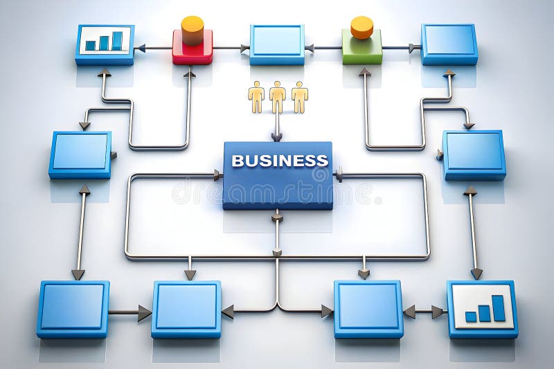A Flowchart Diagram with Colorful Boxes and Arrows Connecting Various ...