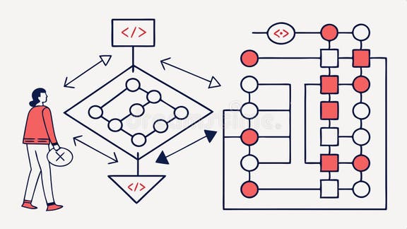 Flowchart Diagram Illustration, Process Flow and Information Structure ...