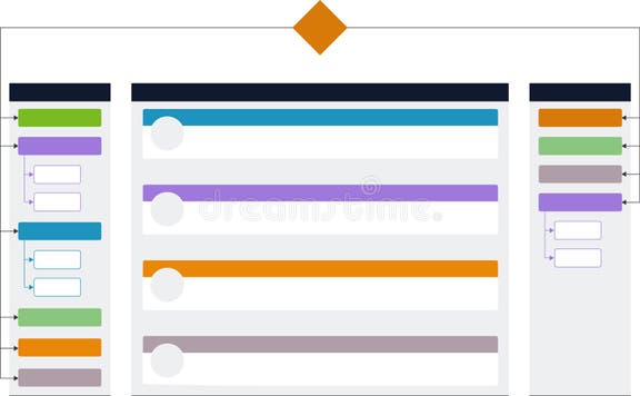 Flowchart Diagram. Teamwork, Business Workflow Layout Stock Vector ...