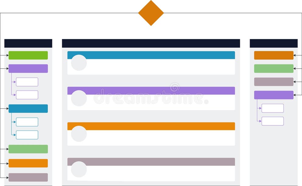 Flowchart Diagram. Teamwork, Business Workflow Layout Stock Vector ...