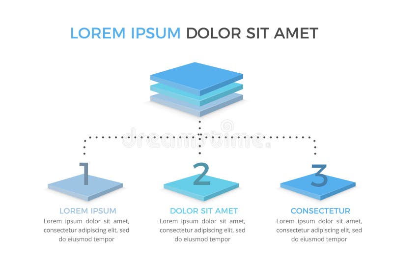 Flowchart with 3 Elements stock vector. Illustration of info - 268215791