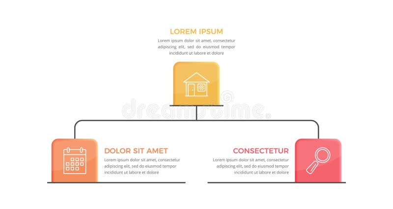 Flowchart with 3 Elements stock vector. Illustration of flowchart ...